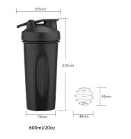 China 600ml Bpa Free Water Bottle With Custom Logo Plastic Shaker Protein Sport Shaker Bottle for sale