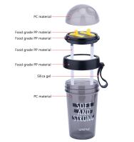 China Wholesale Cheap Creative Outdoor Sports Plastic Dual Use Drinking Straw Water Bottle for sale