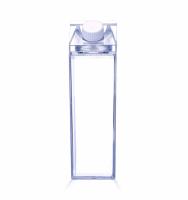 China 1000ML Reusable Custom Logo Transparent Clear Milk Carton Shaped Plastic Water Bottle for sale