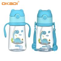 China 400ML Easy to Clean Plastic Children's Water Bottle  with Straw and Handle for sale