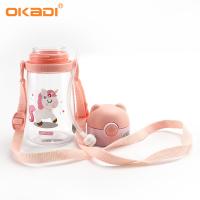 China 400ML Easy to Clean Plastic Children's Water Bottle  with Straw and Handle for sale
