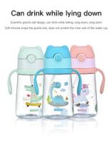 China 400ML Easy to Clean Plastic Children's Water Bottle  with Straw and Handle for sale