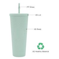 China 24 Oz Vacuum Tumbler Mug durable coffee Summer Matte Plastic Water Cup With Lid Straw Party for sale
