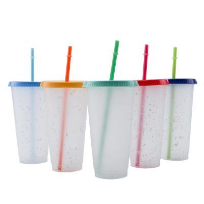 China 24 Oz Double Wall Insulated Tumbler Mug Magic Portable Party Cold Temperature Reusable Juice Mug for sale