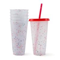 China 24 Oz Double Wall Insulated Tumbler Mug Magic Portable Party Cold Temperature Reusable Juice Mug for sale