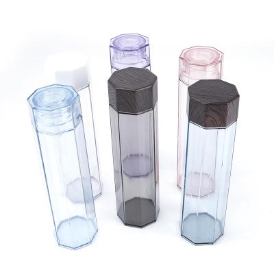 China 24 oz insulated tumbler with handle cups coffee Plastic Plain Octagon Straight Transparent for sale