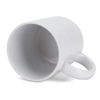 China Best Quality White Wholesale Travel Ceramic Tea Mug, 330ml Thick Wall Sublimation Heat Coffee Porcelain Mug with Handle for sale