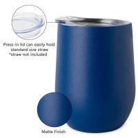 China 10oz  12oz Vacuum Tumbler Mug Powder Coating Double Walled Metal Thermal Wine Cup for sale
