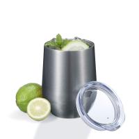 China Promotion Cheap Price Dishwasher safety Double Walled Stainless Steel Cup Vacuum Insulated Wine Glasses Mug with Lid for sale