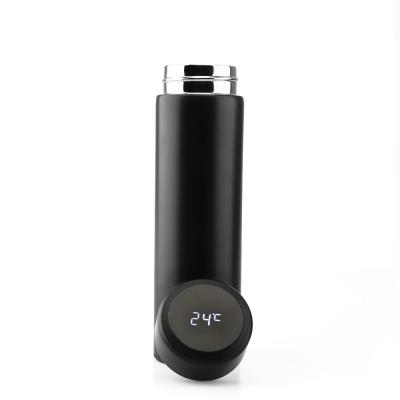 China 500ml Black Double Wall Insulated Custom Vacuum Smart Thermos Water Bottle with LED Temperature Display for sale
