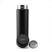 China 500ml Black Double Wall Insulated Custom Vacuum Smart Thermos Water Bottle with LED Temperature Display for sale