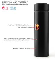 China 500ml LED Temperature Display Stainless Steel Double Insulated Vacuum Smart Water Bottle for sale