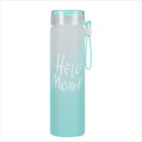 China Personalised Designer Colorful Glass Water Bottles Portable Gradient BPA Free Frosted Borosilicate Glass Water Bottle for sale