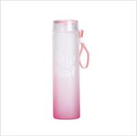China Personalised Designer Colorful Glass Water Bottles Portable Gradient BPA Free Frosted Borosilicate Glass Water Bottle for sale