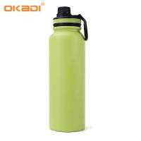 China 32OZ Wholesale Double Wall Stainless Steel Vacuum Insulated Outdoor Flasks Wide Mouth Sports Water Bottle with Replace Lids for sale