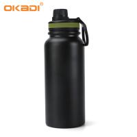 China 32OZ Wholesale Double Wall Stainless Steel Vacuum Insulated Outdoor Flasks Wide Mouth Sports Water Bottle with Replace Lids for sale