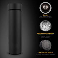 China Hot Sell 24 Hrs Heat Insulated Double Wall Vacuum Flask Bottle Coffee Stainless Steel Water Bottle With Tea & Coffee Filter for sale