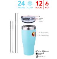 China Popular 900ml Stainless Steel Vacuum Insulated Mug Portable Coffee Cup with Straw for sale