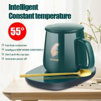 China 2023 Hot Sell Smart Ceramic Sublimation Coffee Cup Mugs, Constant Temperature 55 Degree Usb Electric Coffee Mug Warmer for sale