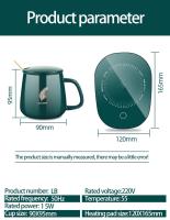 China 2023 Hot Sell Smart Ceramic Sublimation Coffee Cup Mugs, Constant Temperature 55 Degree Usb Electric Coffee Mug Warmer for sale