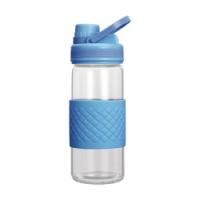 China 480ml High quality and convenient Leakproof BPA Free Glass Water Bottle with silicone sleeve and handgrip for sale