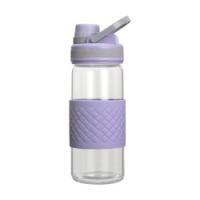 China 480ml High quality and convenient Leakproof BPA Free Glass Water Bottle with silicone sleeve and handgrip for sale