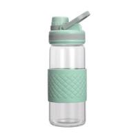 China 480ml High quality and convenient Leakproof BPA Free Glass Water Bottle with silicone sleeve and handgrip for sale