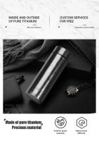 China Top Grade Double-layer Vacuum Ti Water Bottle Sterilization Anti-oxidation Handmade Titanium Warm Keeping Pot for sale
