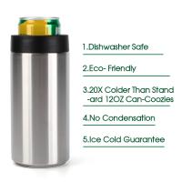 China 12oz Stainless Steel Slim Beer Can Cooler Custom Vacuum Insulated Sublimation Can Cooler for sale