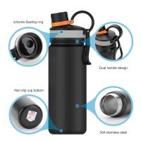 China 650ml 500ml 750ml Plastic Bottles Double Wall Seal Metal Thermos Insulated Vacuum Sport Shaker Drink Gym for sale