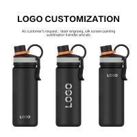 China 650ml 500ml 750ml Plastic Bottles Double Wall Seal Metal Thermos Insulated Vacuum Sport Shaker Drink Gym for sale