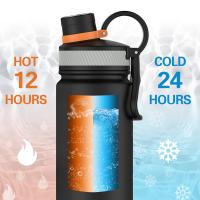 China 650ml 500ml 750ml Plastic Bottles Double Wall Seal Metal Thermos Insulated Vacuum Sport Shaker Drink Gym for sale