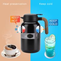 China 1300ml 2000ml Double Wall Stainless Steel Vacuum Insulated Coffee Carafe Thermos Hot Water Tea Pot for sale