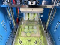 China pneumatic press cheap price bath bomb making machine shampoo bar block press machine Alu/POM mold for sale