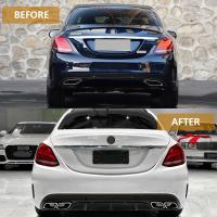 China Mercedes-Benz C-Class W205 Rear Bumper Upgrade Rear Diffuser Lip and Throat Exhaust for sale