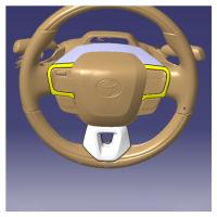 China Nomal Toyota 2024 Alphard Vellfire ABS Carbon Fiber Geometric Steering Wheel Trim for sale