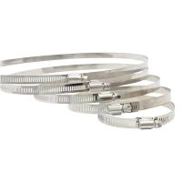 China Plastic Heavy Duty Double Bolt Hose Clamp 100mm for Ventilation Duct Tube White for sale