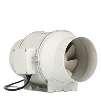 China 240V White 8 Inch Round Bathroom Exhaust Fan 200 500 800 CFM with Carbon Filter for sale