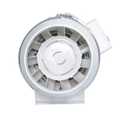 China 4 Inch 220V Electric Inline Duct Fan for HVAC Axial Ventilation Exhaust 100mm Plastic White for sale