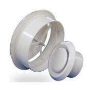 China Home Air Circulation Wall Mount Mix Flow Inline Fan with ABS Plastic Round Air Grille for sale