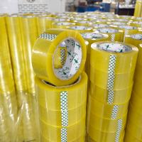 China BOPP Yellowish Yellow Packing Packaging Adhesive High Adhesive Power Sealing Tape for sale