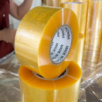 China Golden Clear Strong Adhesive BOPP Excellent Quality Low Noise Packing Tape for sale