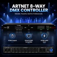 China 8-Port ArtNet Splitter & DMX Controller 8-Way Professional Lighting Signal Amplifier for sale