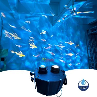 China Nebula Advertising 80w - 500w LED Double Head Logo Image Ocean Water Wave Flow Gobo Projector for sale