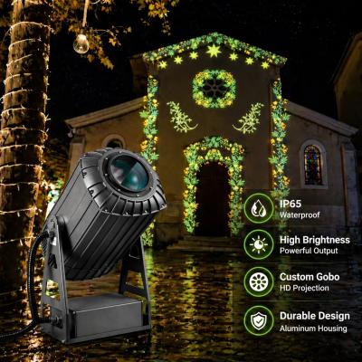 China 600W LED Gobo Projector Outdoor IP65 Waterproof Zoom Advertising Light DMX Rotating Glass 20-100m Projection 20000 Hours for sale