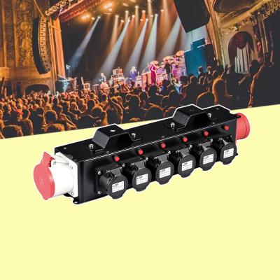 China Nebula PB031 32A 5P 6X16A Portable Power Distribution Distro Box with Robust Steel Housing for sale