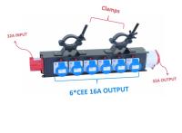 China CEE 32A 5P Input 16A Output 6-Socket Stage Portable Splitter Box Equipment Power Distribution for sale