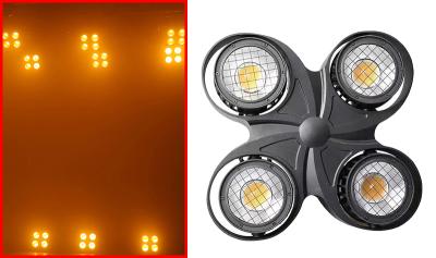 China 4pcs of 100w 4 Eye COB LED Warm White Audience Panel Stage Blinder Light COB LED Blinder for sale