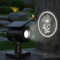 China Solar LED Outdoor Gobo Projector IP67 Waterproof Logo Light Advertising Projection Lamp  for Garden Landscape Building for sale