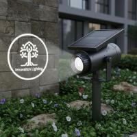 China Solar LED Outdoor Gobo Projector IP67 Waterproof Logo Light Advertising Projection Lamp  for Garden Landscape Building for sale